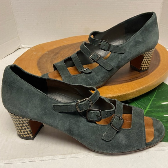 Chie Mihara | Shoes | Chie Mihara Suede Multi Strap With Checkered ...